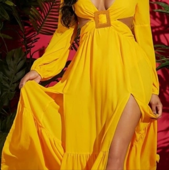 Dresses | Yellow Sexy Long Bohemian Dress | Poshmark